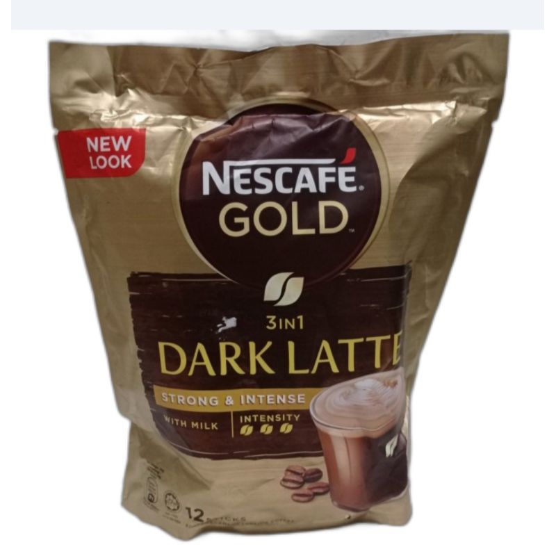 Jual Nescafe Gold 3in1 Dark Latte Strong and Intense 12 Sticks | Shopee ...