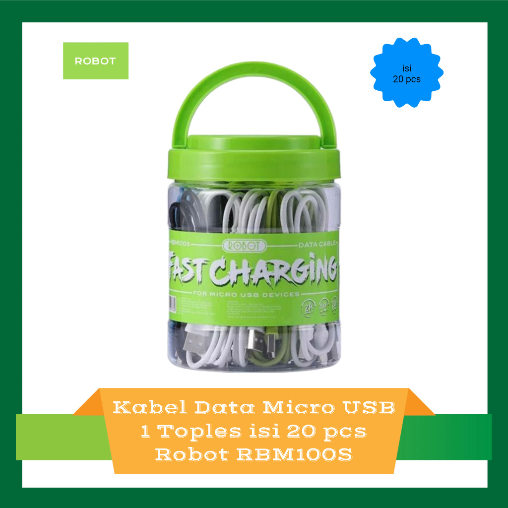 Jual Kabel data Micro USB robot RBM100S 2A 100cm pertoples isi 20 pc ...