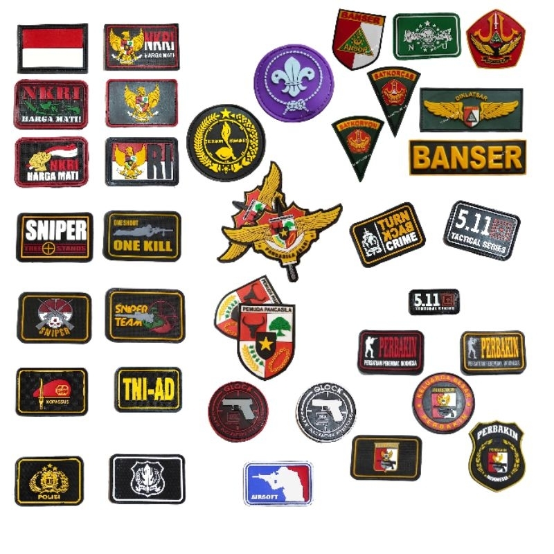 Jual EMBLEM KARET Patch rubber tempelan Velcro Perbakin satpam Pramuka ...