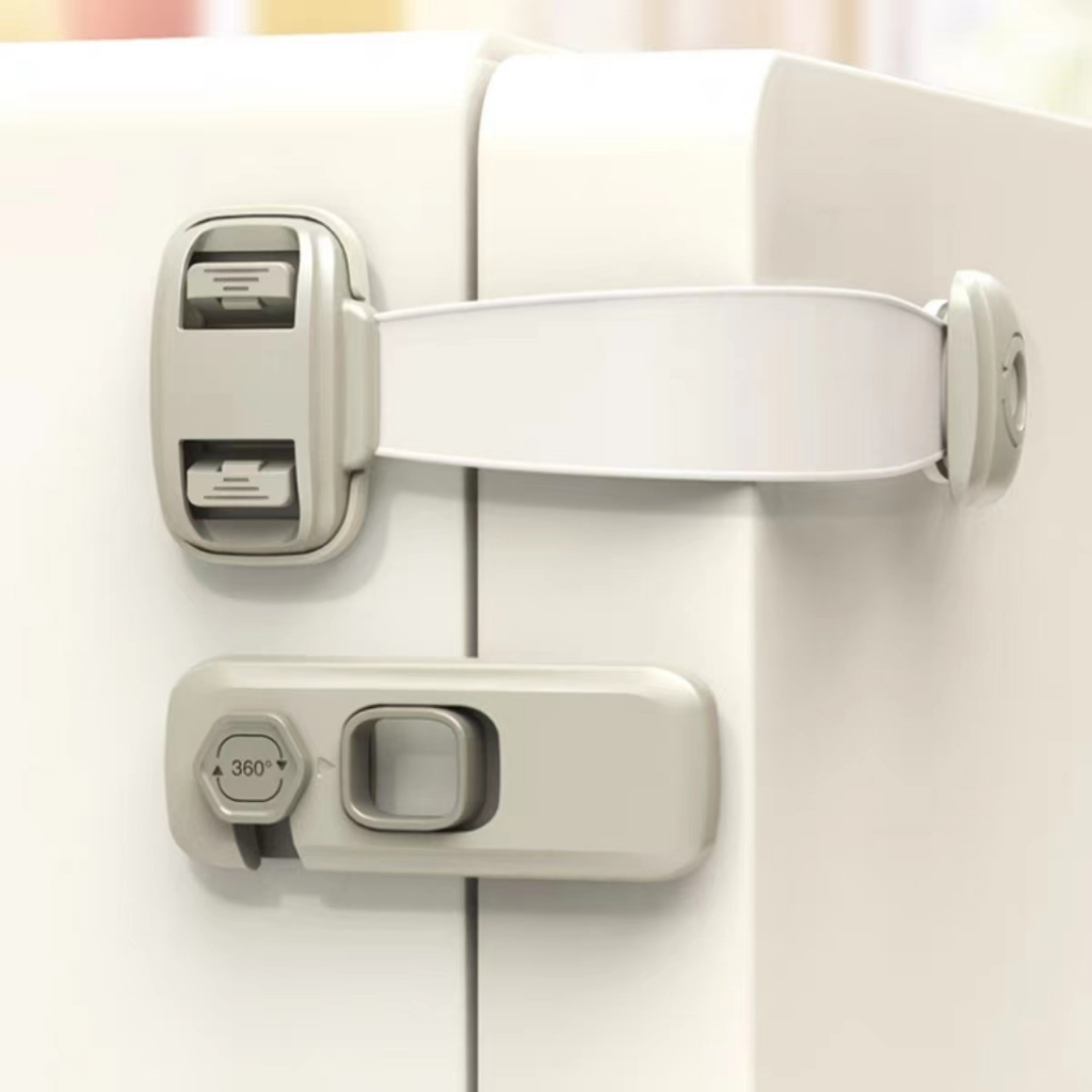 Jual 99KHOME Double Button Safety Lock Plastic Refrigerator Lock Baby ...