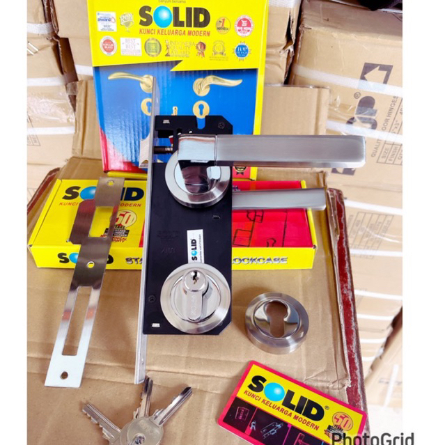 Jual kunci pintu solid hitam black series kunci pintu komplit kunci ...