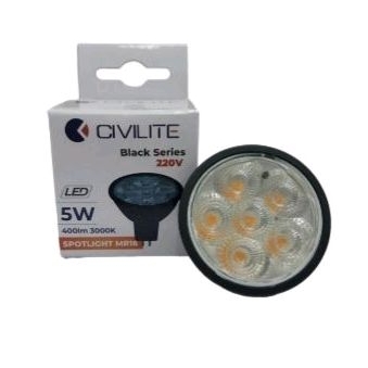 Jual Lampu MR16 Spotlight 5 Watt 3000K Black Series 220V - CIVILITE ...