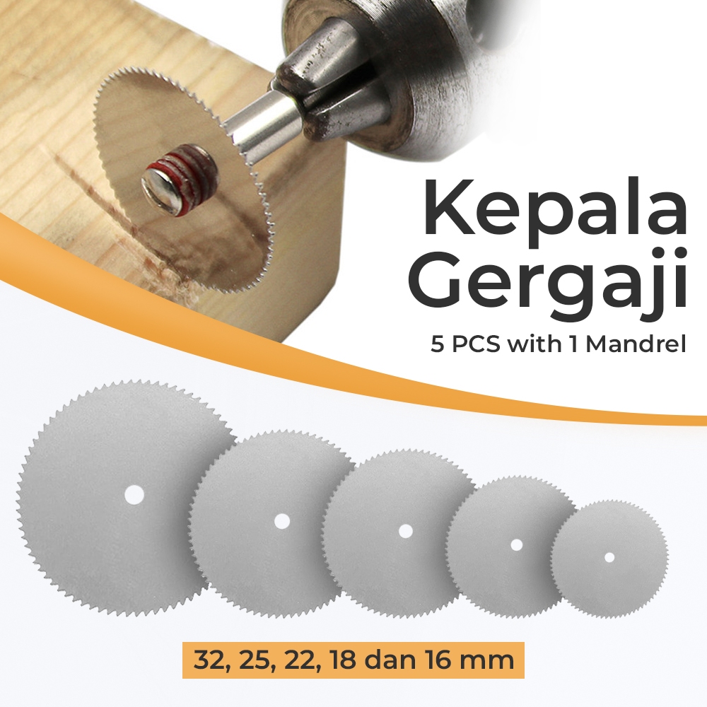 Jual Kepala Mata Gergaji Geraji Gerinda Wheel Slice Metal 5 PCS + 1 ...