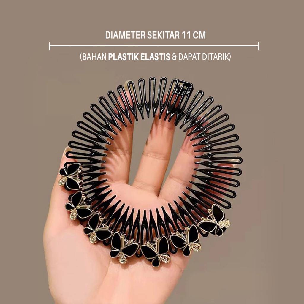 Jual Bando plastik sisir rambut jepit simple fleksibel elastis ...