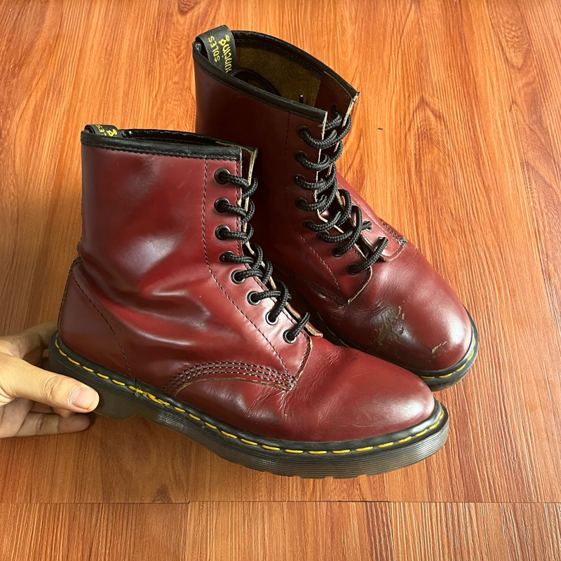 Jual Dr martens man size original - 1461 1460 adrian black smooth sandal cherry red england ...