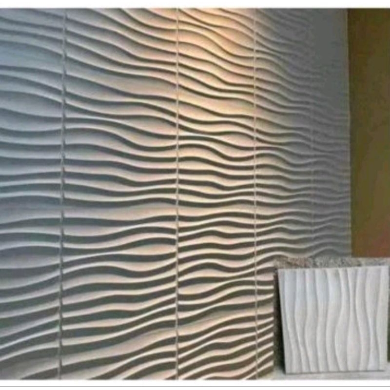 Jual wallpanel Ornamen dinding 3D roster beton tempel motif gelombang ...