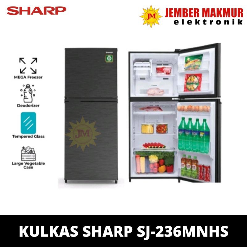 Jual Sharp Kulkas 2 Pintu SJ 236 MN HS Kulkas Low Watt GARANSI RESMI ...