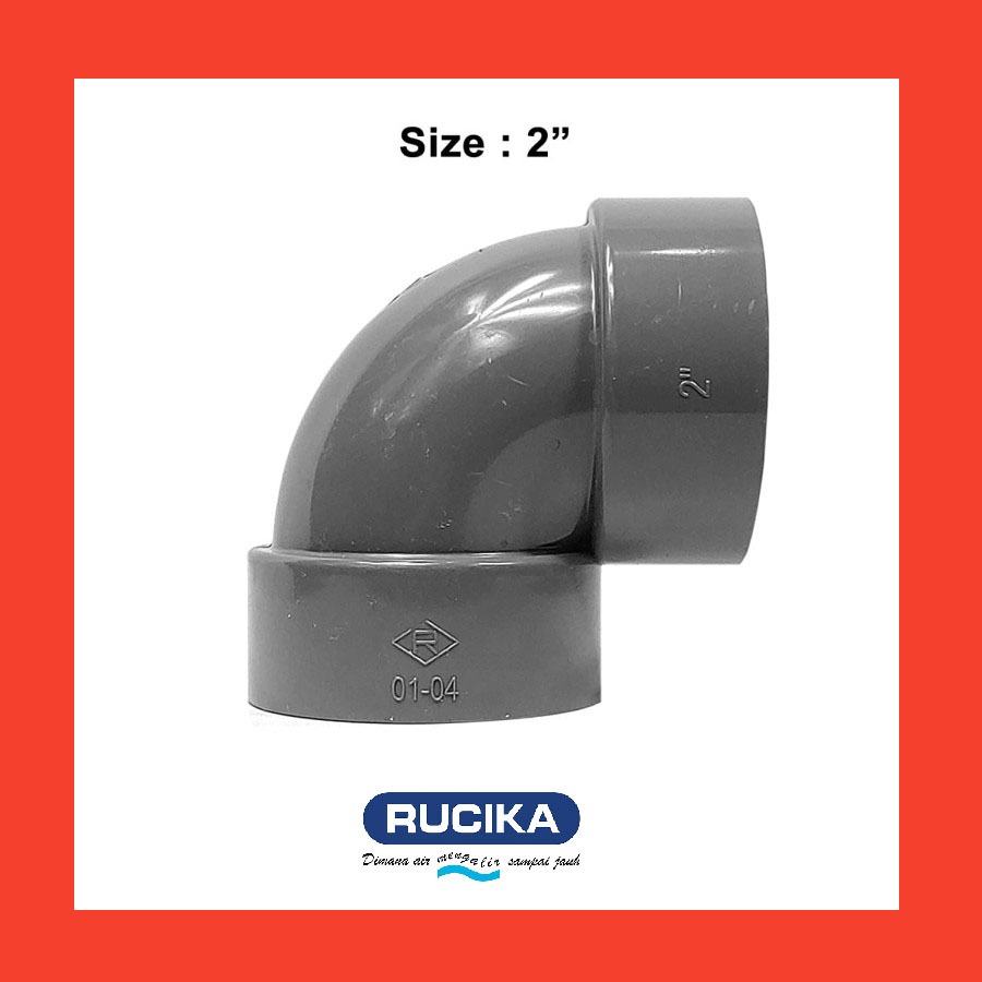 Jual Sambungan Pipa Fitting Knee Knie D DL 2 " Elbow D 2 " Inch PVC Rucika | Shopee Indonesia