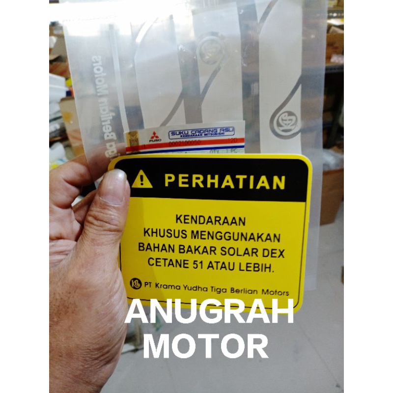 Jual STICKER PERHATIAN BAHAN BAKAR CANTER EURO 4 ORSINIL | Shopee Indonesia