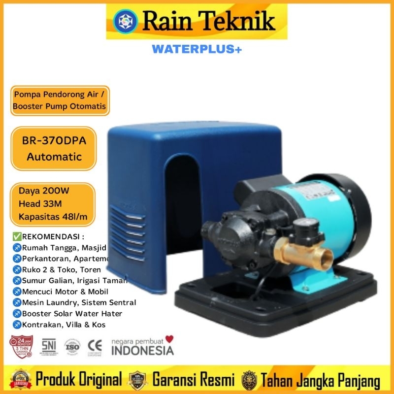 Jual Pompa Dorong Air WaterPlus BR-370DPA Otomatis Head 44 Meter 200 ...