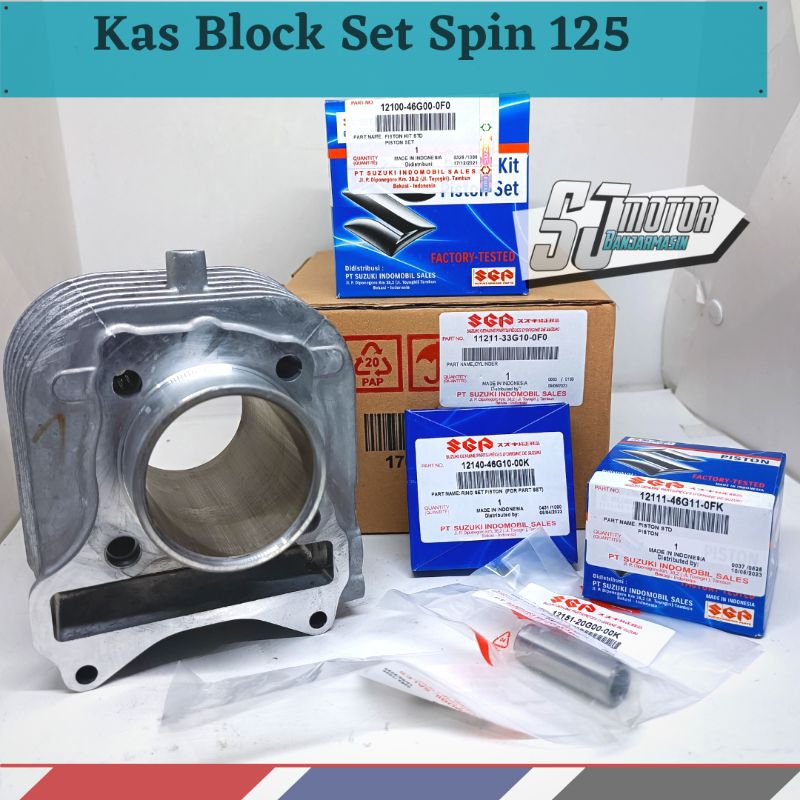 Jual Kas Block Set Piston Paket SGP Original Suzuki Spin 125 Skydrive ...