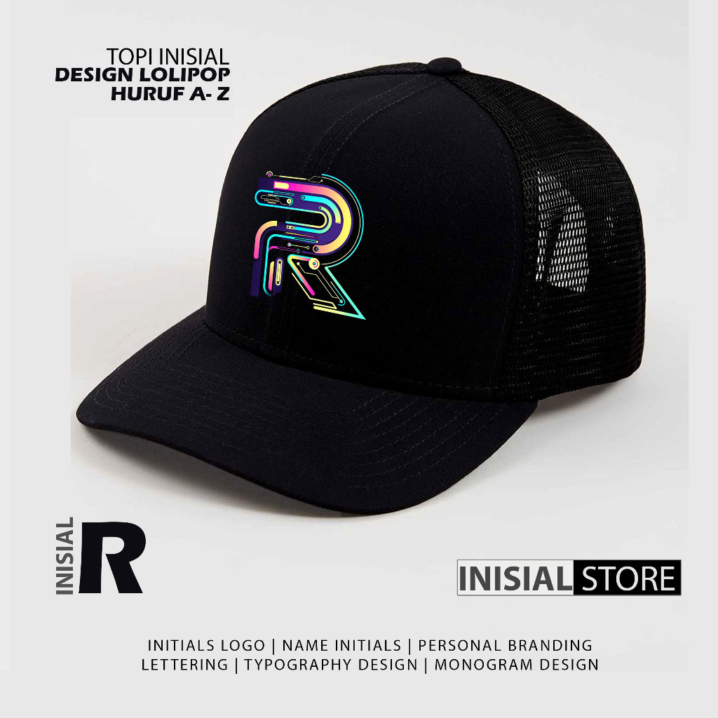 Jual Topi Trucker Inisial Nama Huruf Premium Fasion Aksesoris Hat Bisol ...