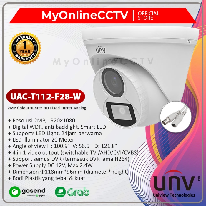 Jual UAC-T112-F28-W UNV Uniview 2MP ColorHunter Analog Camera CCTV Indoor | Shopee Indonesia