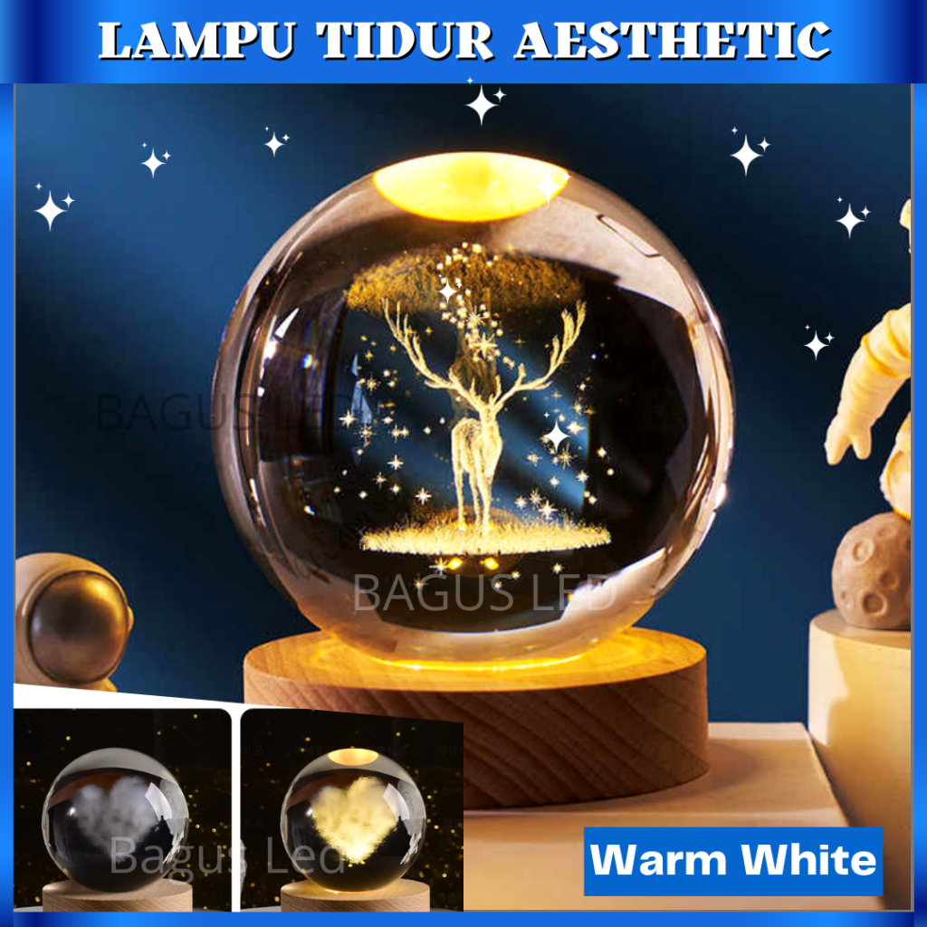 Jual Lampu Tidur LED Hias Bulat Kristal Mini Lampu Hiasan Kamar Tidur ...
