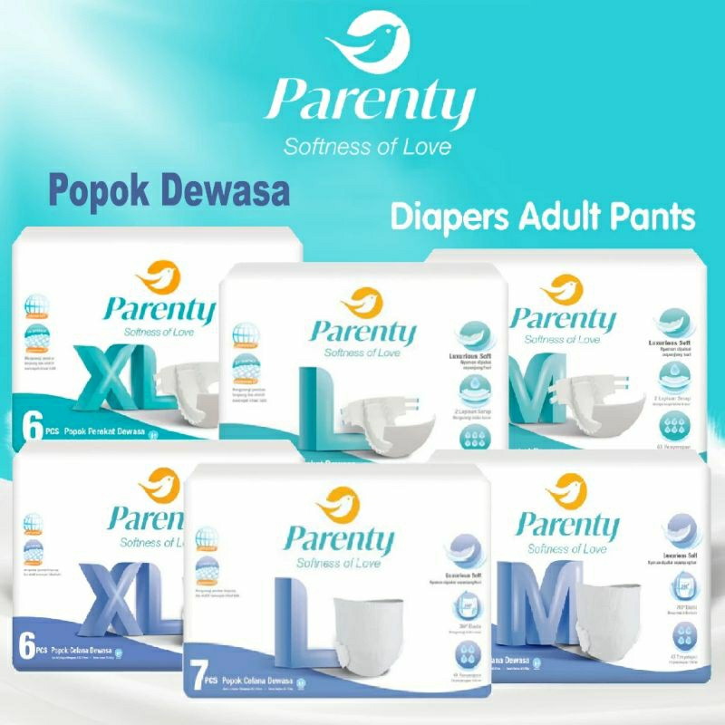 Jual Parenty Adult Popok Dewasa XL8 | L8 | M8 Diaper Soft Celana ...