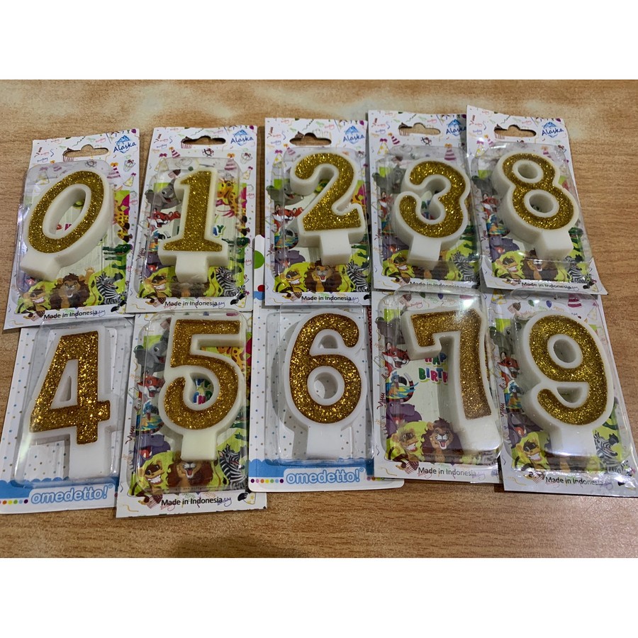 Jual Lilin Angka Glitter gold / hiasan candle number | Shopee Indonesia