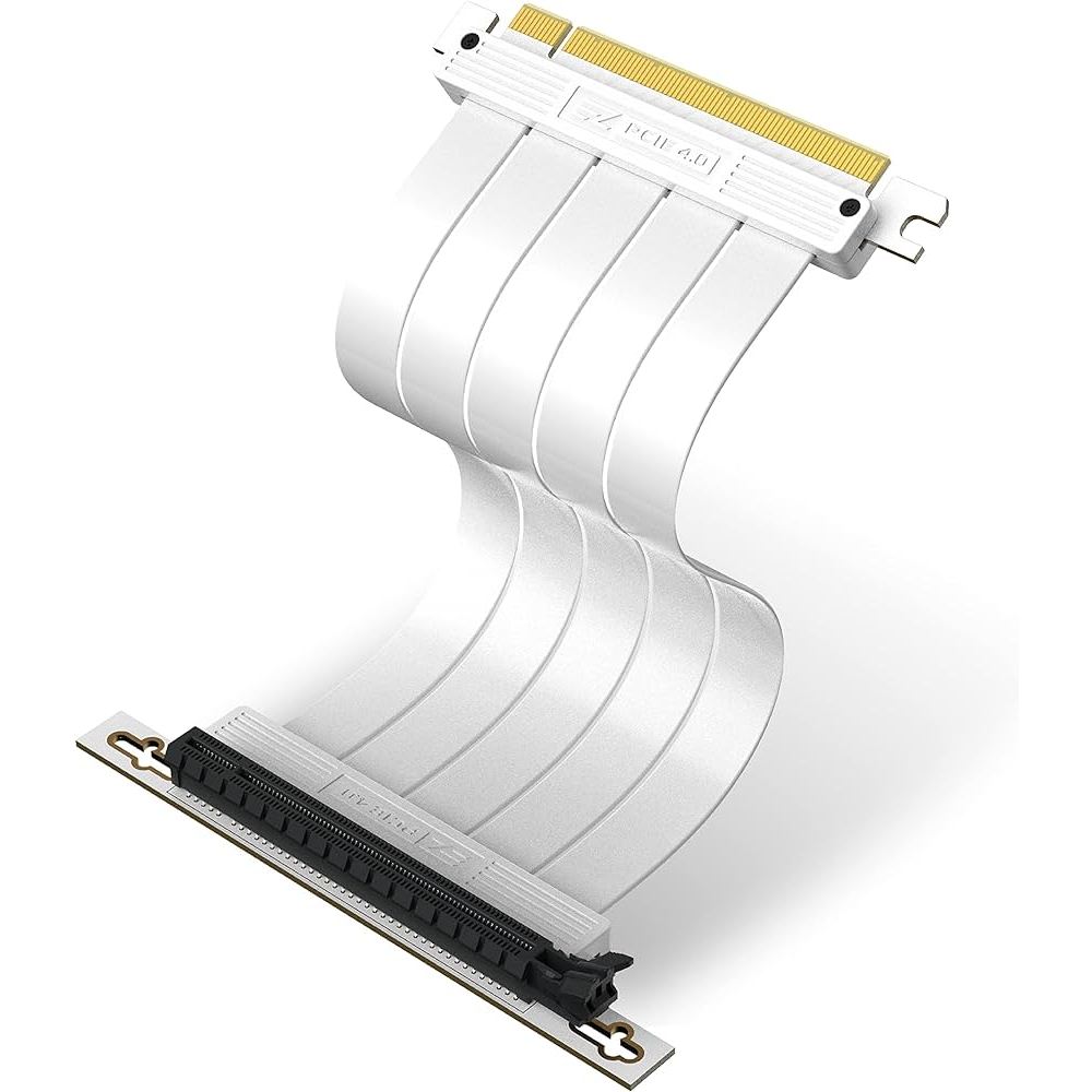 Jual EZDIY PCIe Gen 4.0 X16 Riser Cable GPU Black White Right Angle ...
