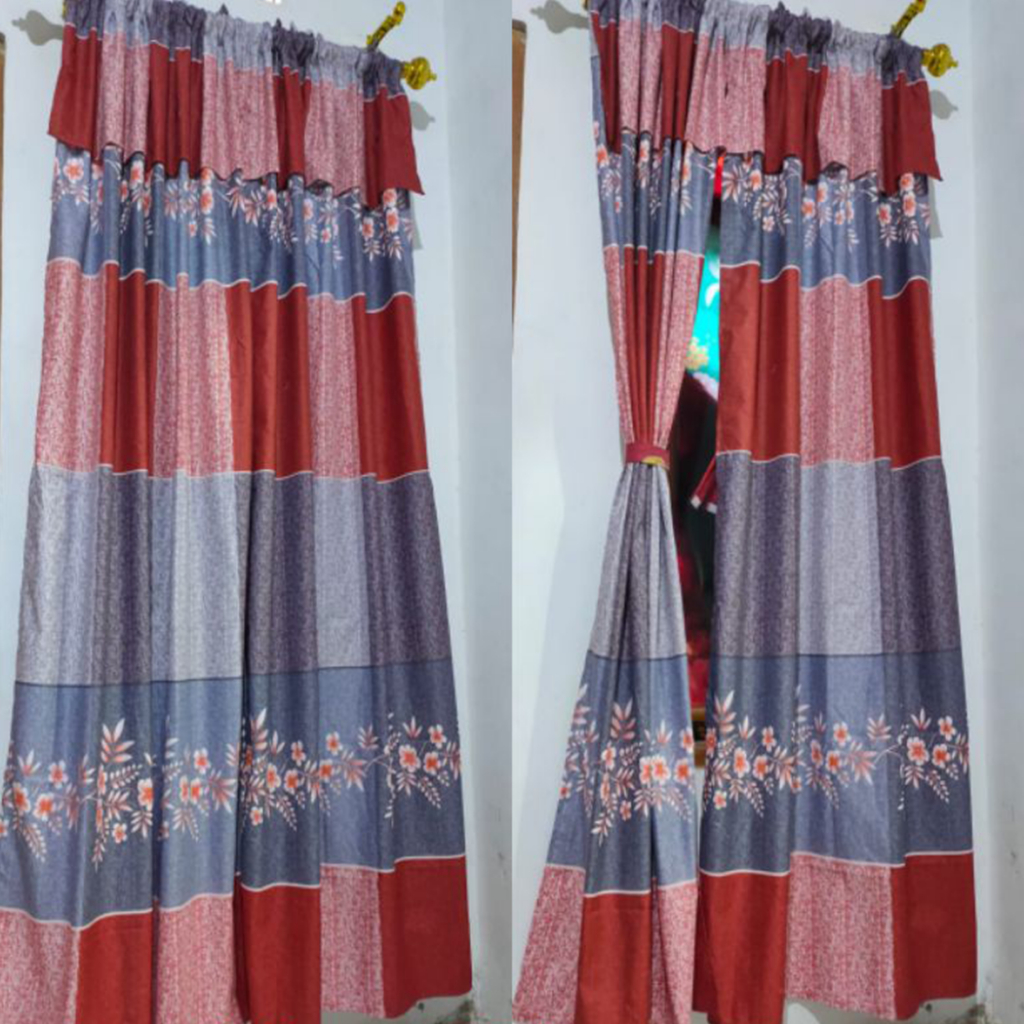 Jual Gorden Hordeng Pintu Jendela Model Serut Ukuran 100x200cm Dekorasi ...