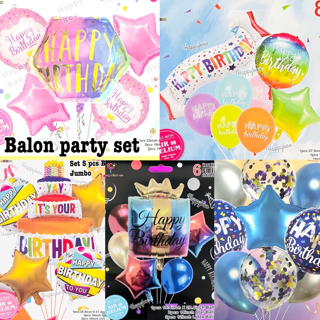 Jual balon set decoration happy birthday balon foil set dekorasi ulang ...