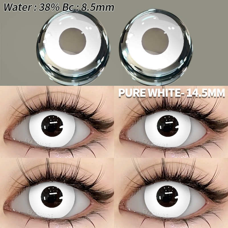 Jual Eyeshare Putih Black Softlens 1Pasang 14.5mm Lensa Kontak Cosplay ...