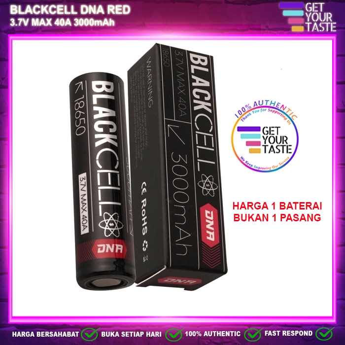 Jual Battery Blackcell DNA Red 3000mAh 40A 18650 Authentic by Black ...