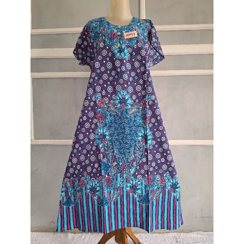 Jual Daster Kencana Ungu Model Pola label coklat Ld 110cm | Shopee ...