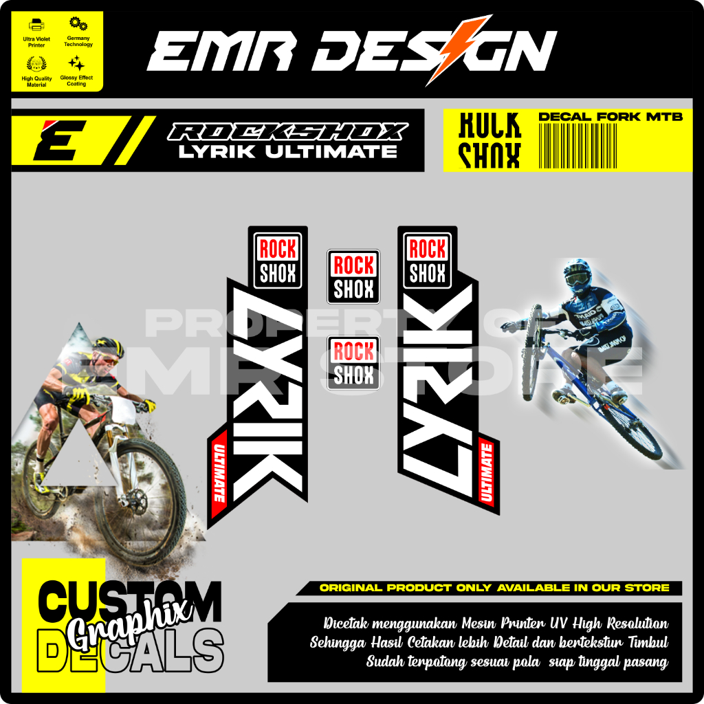 Jual Stiker Decal Fork Rockshox Lyrik Ultimate Fork Sepeda Mtb Downhill ...