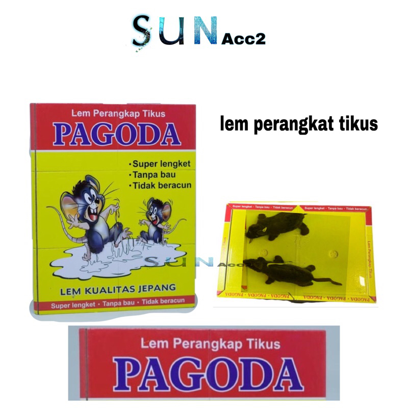 Jual (SUN) LEM TIKUS PAPAN PAGODA / PERANGKAP JEBAKAN TIKUS / BUKU LEM ...