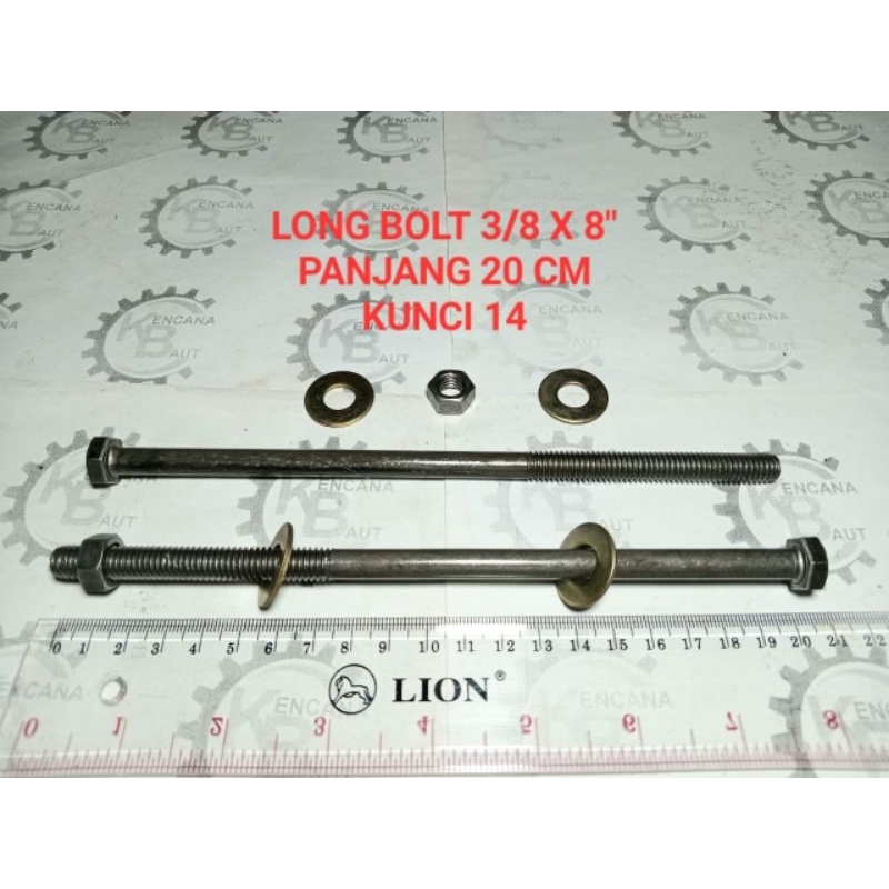 Jual BAUT PANJANG 3/8" X 8" / BAUT BALOK KAYU / BAUT BLANDAR /LONG BOLT ...