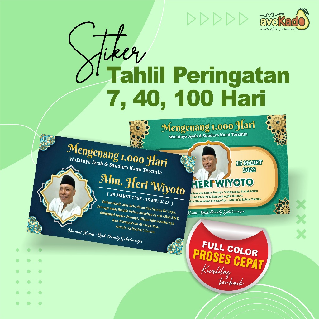 Jual Stiker Tahlil Peringatan 7, 40, 100, & 1000 Hari | Shopee Indonesia