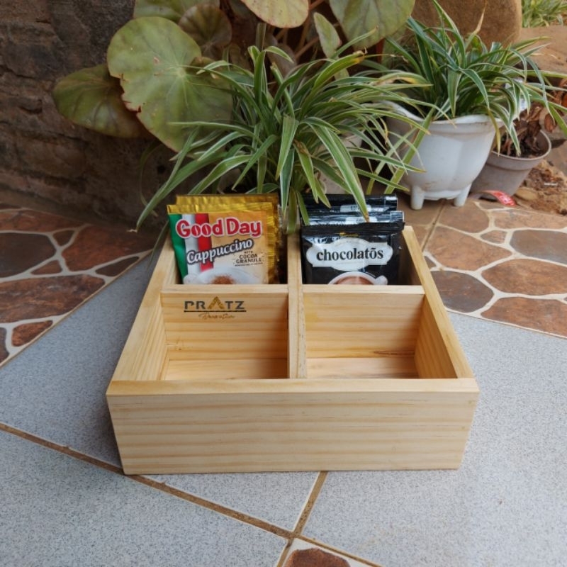 Jual Tempat Minuman Sachet Rak kopi teh sachet serbaguna box kayu Jati ...