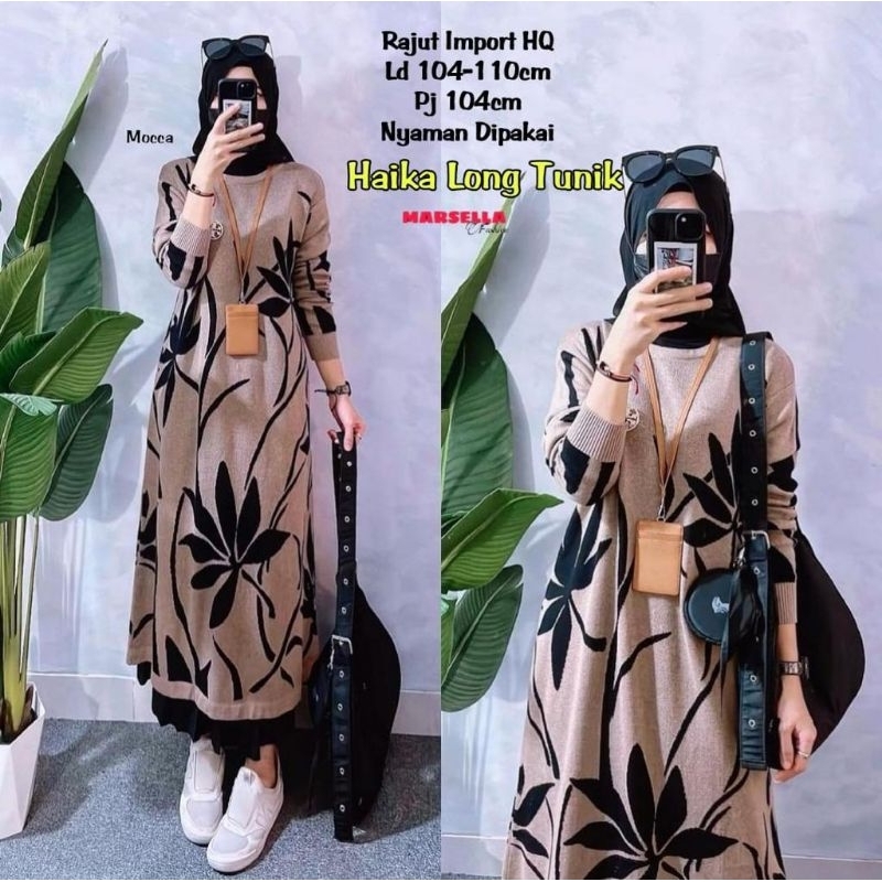 Jual HAIKA LONG TUNIK CASSAVA BLOUSE RAJUT PREMIUM SELKEY MARSELLA ...