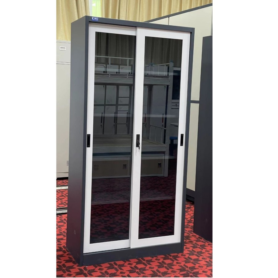 Jual Lemari almari merk UNO besi full kaca sliding geser arsip dokumen ...