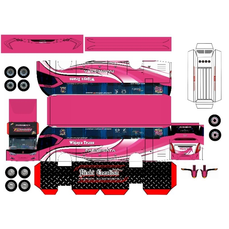 Jual LEMBARAN PAPERCRAFT BUS MINIATUR | Shopee Indonesia