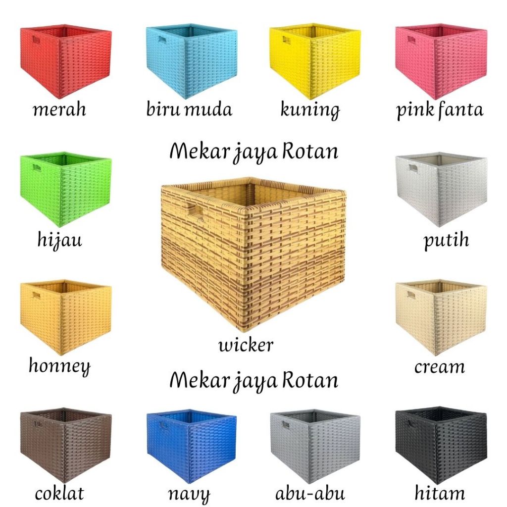 Jual Mekar jaya Rotan Laci Custom Size /warna warni/Box Rotan Sintetis ...