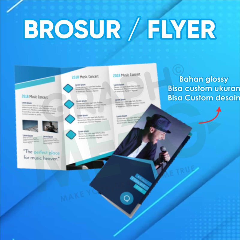 Jual Brosur/Flyer Custom cetak desain sendiri | Shopee Indonesia