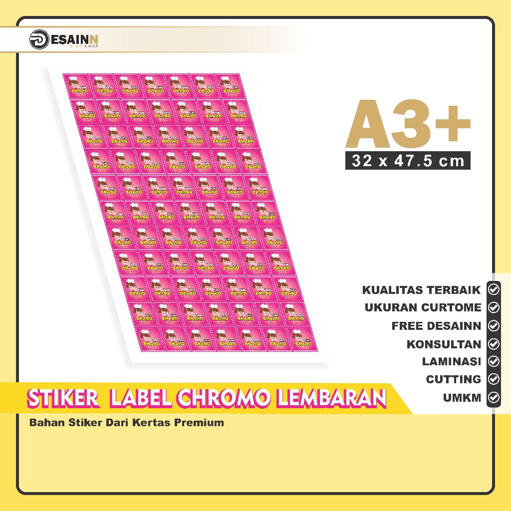 Jual Cetak Stiker Label Chromo Lembaran Ukuran Custom | Label Makanan ...