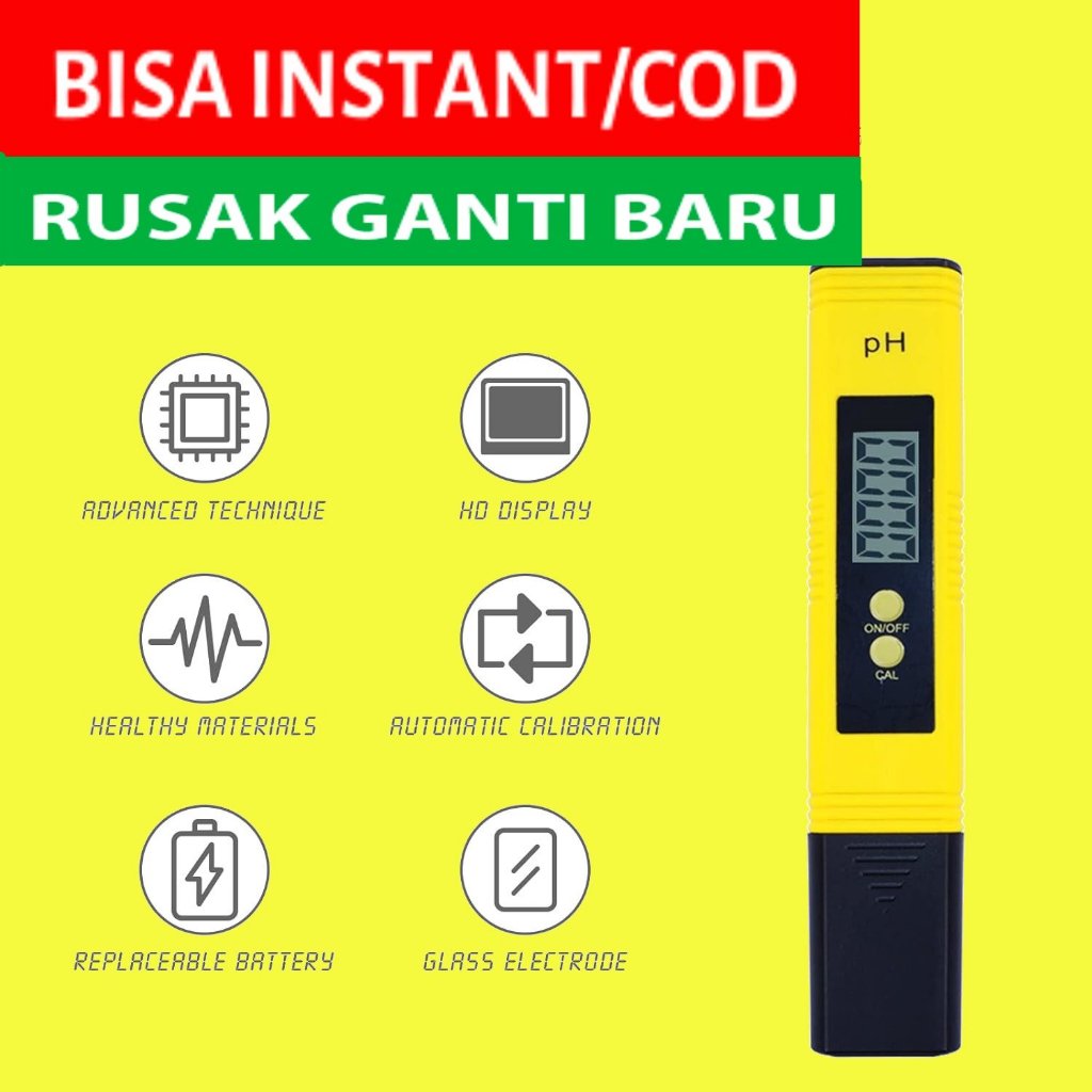 Jual (BISA INSTANT/COD) PH Meter Digital Alat Uji Air Minum Hidroponik ...