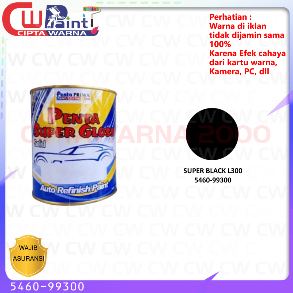 Jual Cat Penta Super Gloss Solid Warna Super Black L300 5460-99300 ...