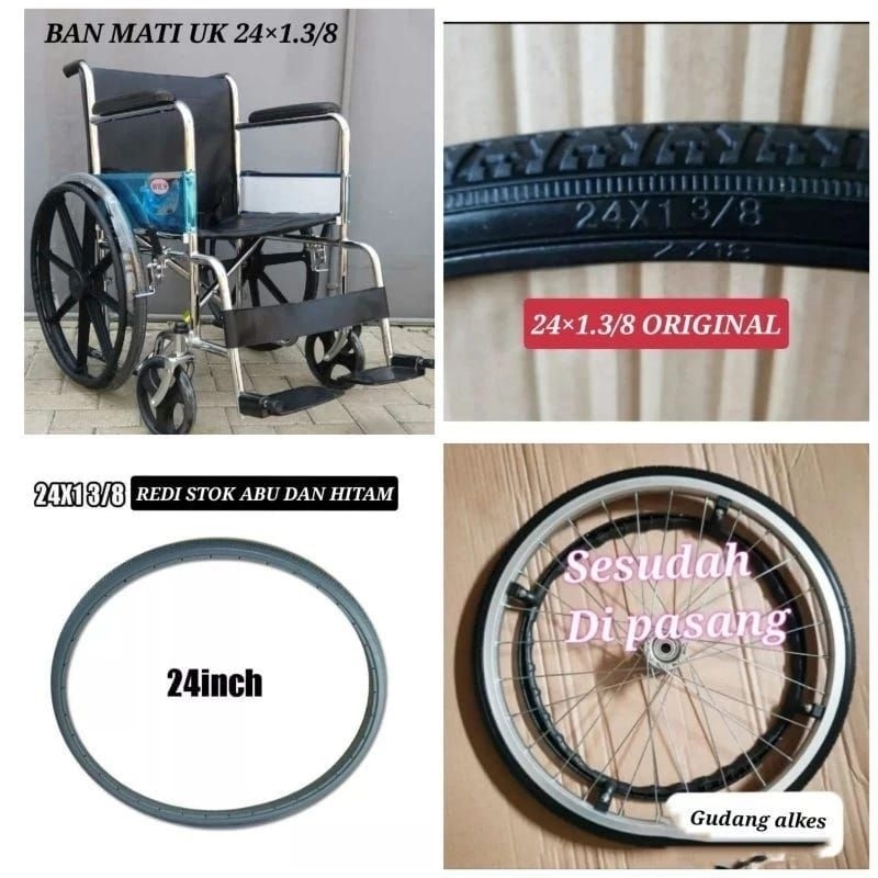 Jual Ban mati kursi roda uk 24 x 1 3/8 Ban belakang kursi roda karet ...