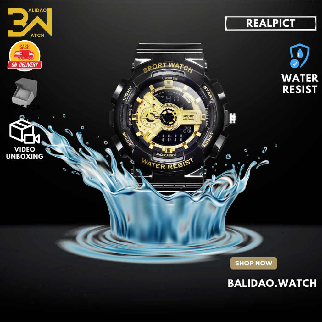 Jual Jam Tangan Sport Watch Jam Tangan Pria & Wanita Water Resistance ...