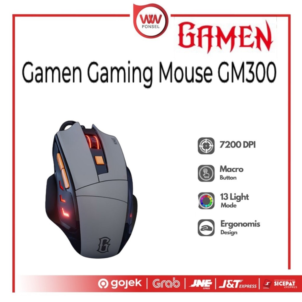 Jual Gamen GM300 Mouse Gaming Wired 7200 DPI Mouse Gaming dengan Kabel ...