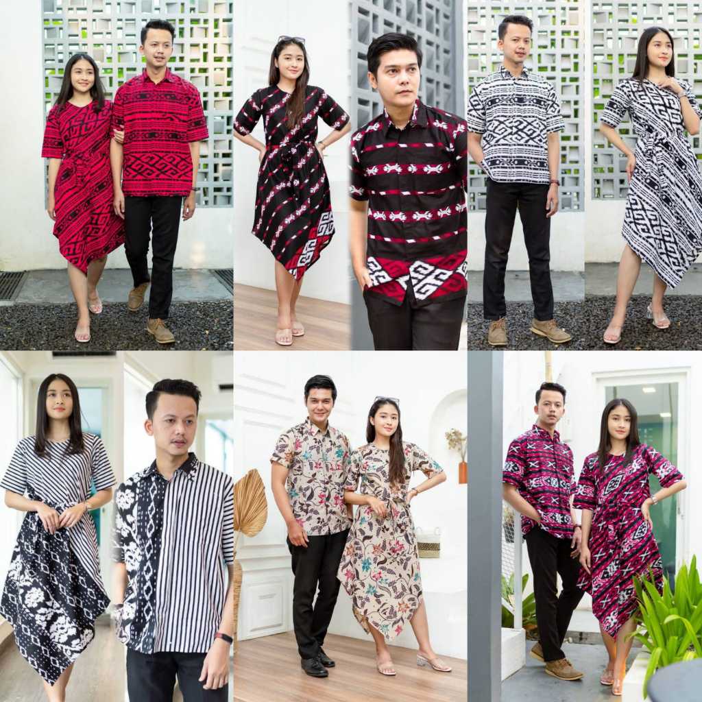 Jual Dress Couple Tenun Batik Couple Modern dress kondangan Kasual ...