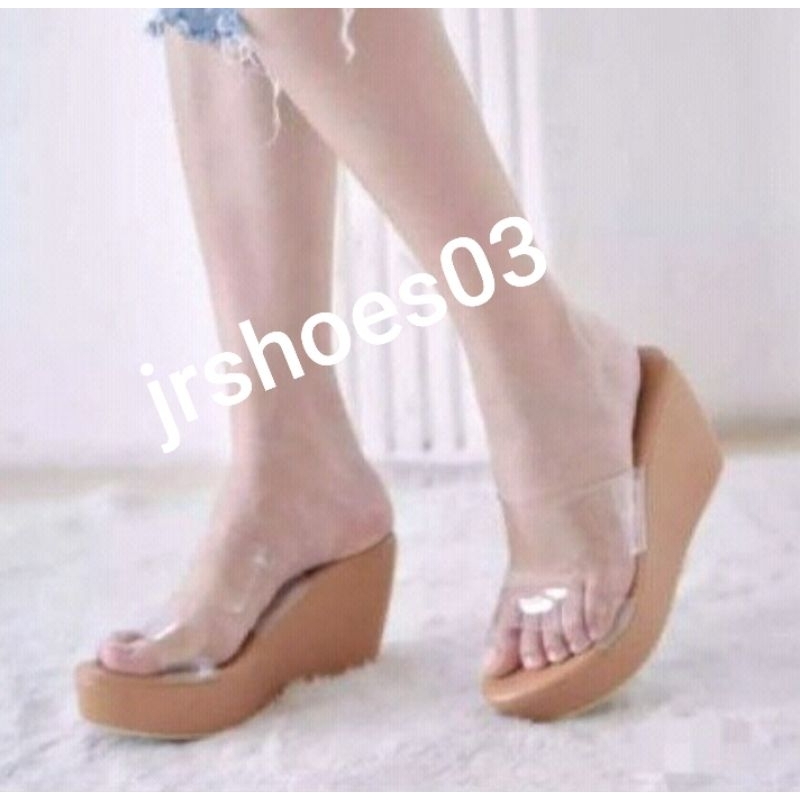 Jual wedges sendal wanita terbaru meka ban 2 original tinggi 7cm beli ...