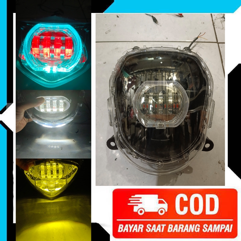 Jual LAMPU DEPAN DAYMAKER BILED MOTOR GENIO RETROFIT | Shopee Indonesia