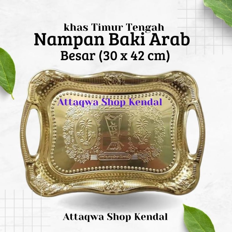 Jual Nampan Baki Arab Besar Stainless Steel 30x42 cm | Shopee Indonesia