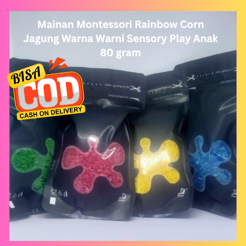 Jual Mainan Montessori Rainbow Corn Jagung Warna Warni Sensory Play ...