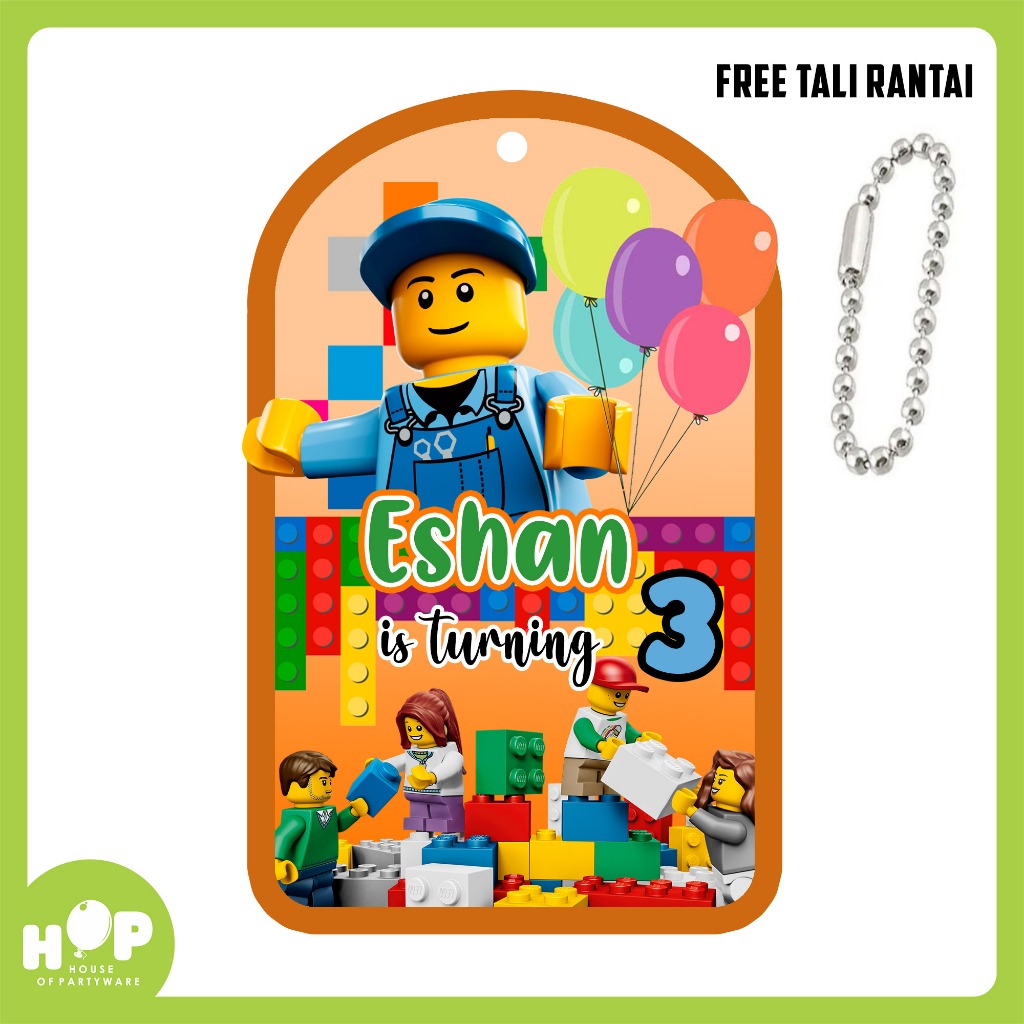 Jual Topper Cake LEGO / Hang Tag + Custom Nama / Hiasan Kue Ulang Tahun ...