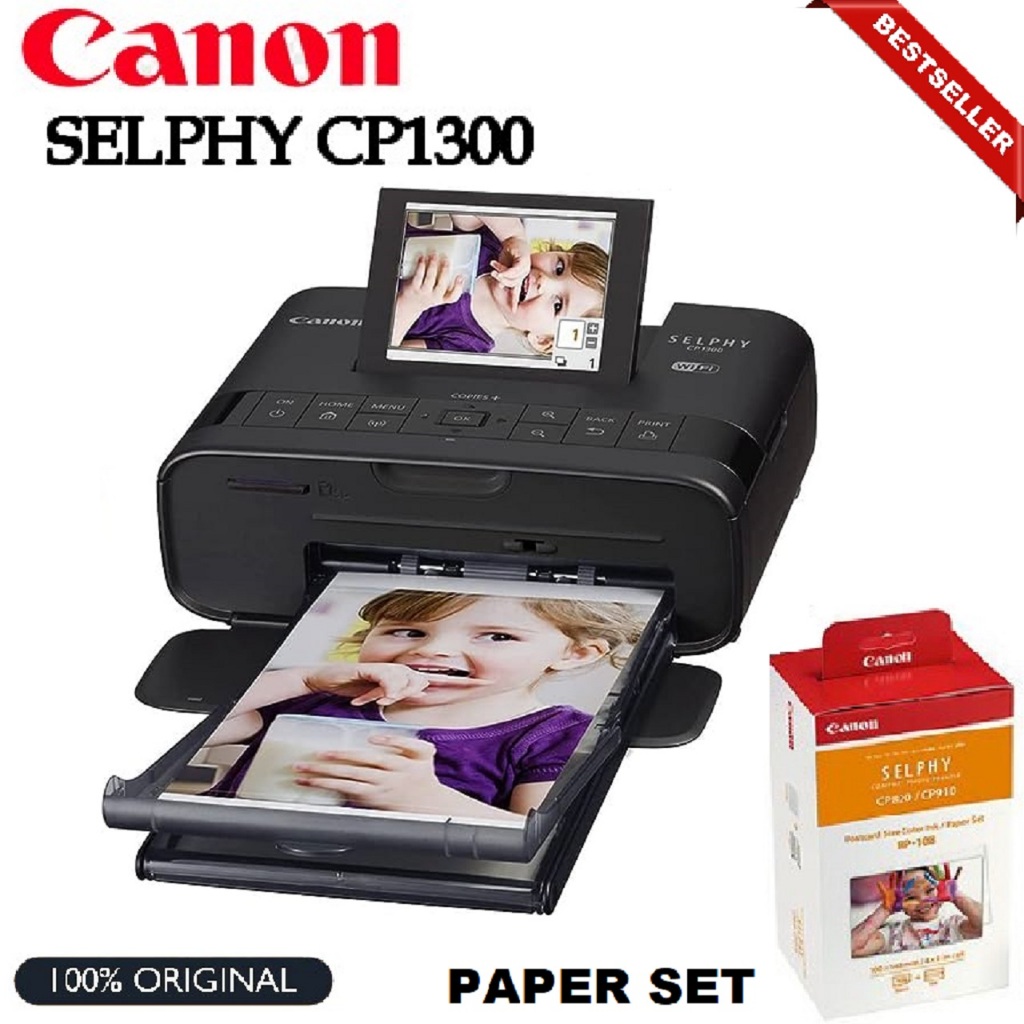 Jual Printer Canon Selphy CP1300 + Paper Canon / Original | Shopee Indonesia
