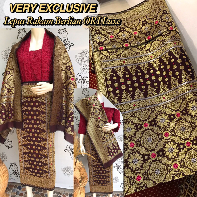 Jual Songket Lepus Rakam Berlian ORI Luxe Kopi Gosong-Asli Tenun Tangan Palembang(Ilham Songket ...